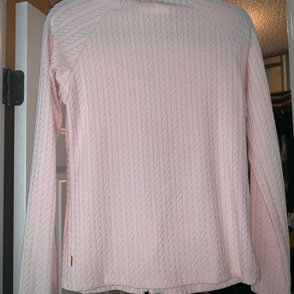 Lucy | Tops | Lucy Herringbone Baby Pink Zip Track Jacket Medium | Poshmark